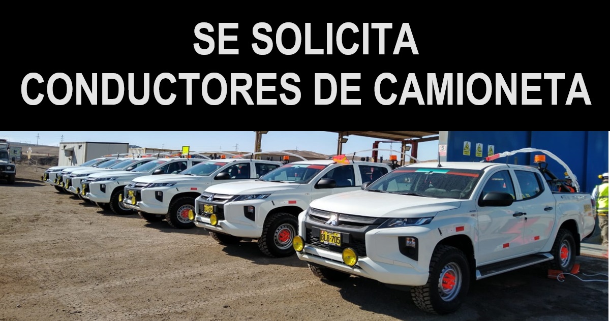 Se necesita conductores de camioneta