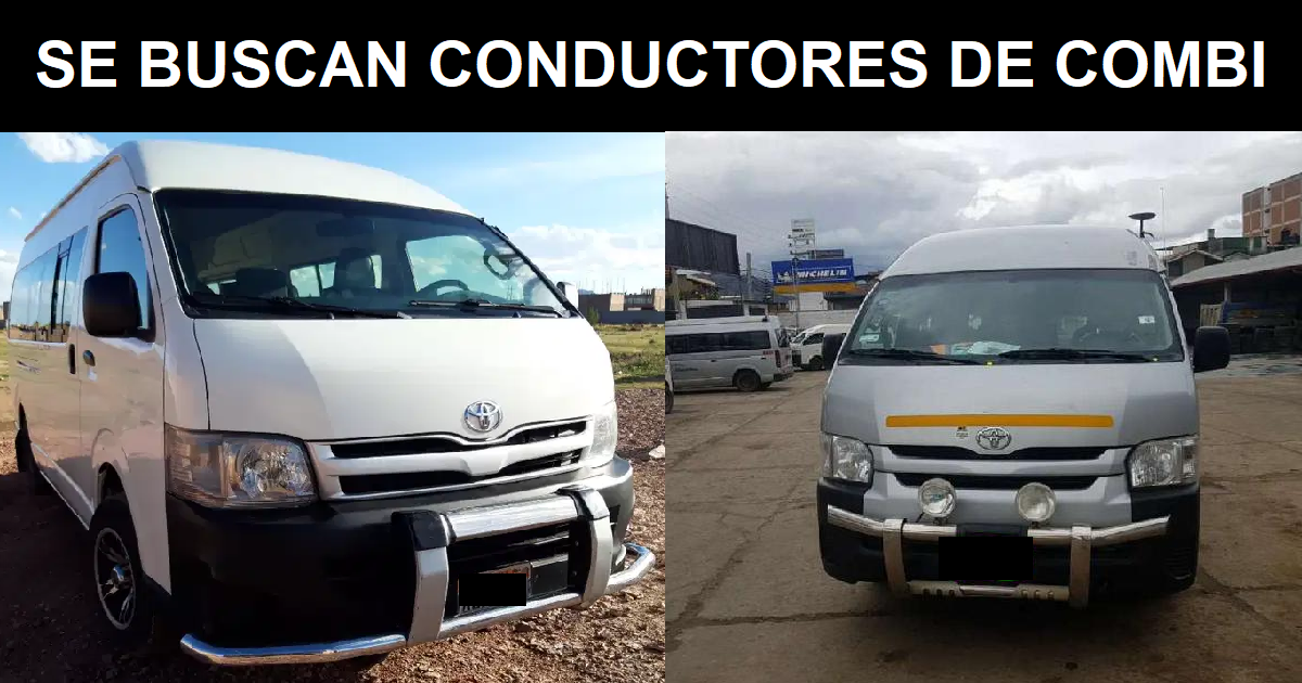 SE BUSCA CONDUCTOR DE COMBI