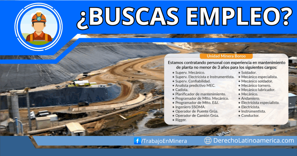 Convocatoria de Trabajo para Boroo - Contrato MAININ